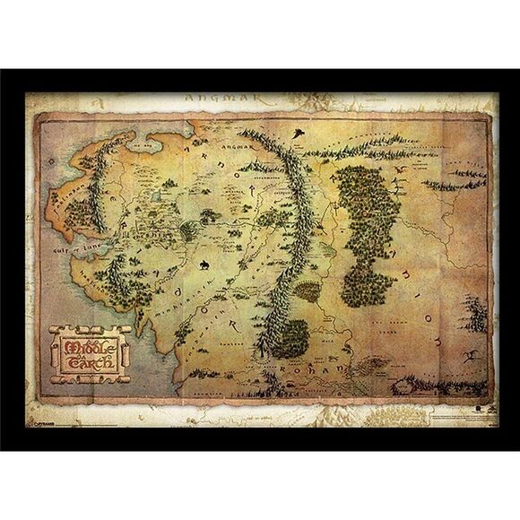 The Hobbit | Accents | The Hobbit Journey Map Framed Poster ...